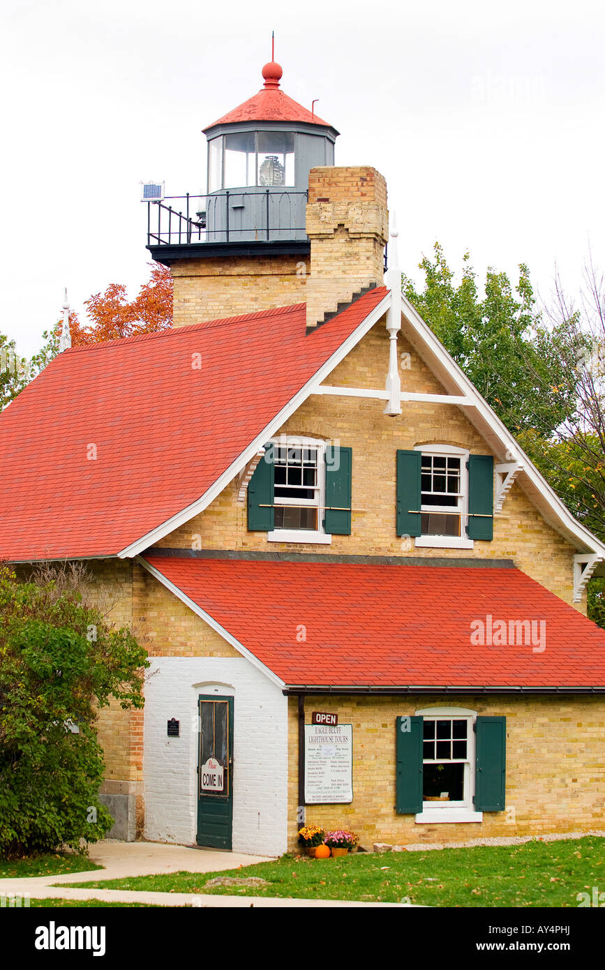 Eagle Bluff Lighthouse Stock Photo - Alamy