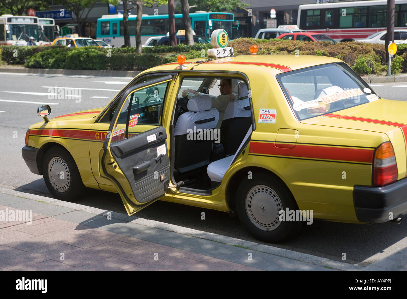 Taxi Cab Fukuoka Japan Stock Photo - Alamy