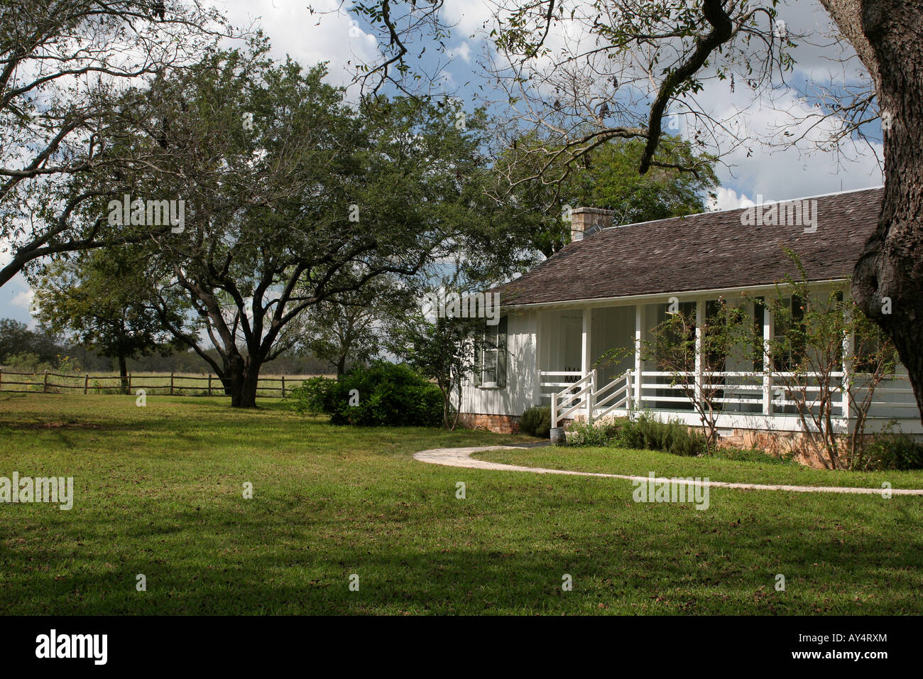 LBJ birthplace home reproduction Johnson City Texas Stock Photo - Alamy