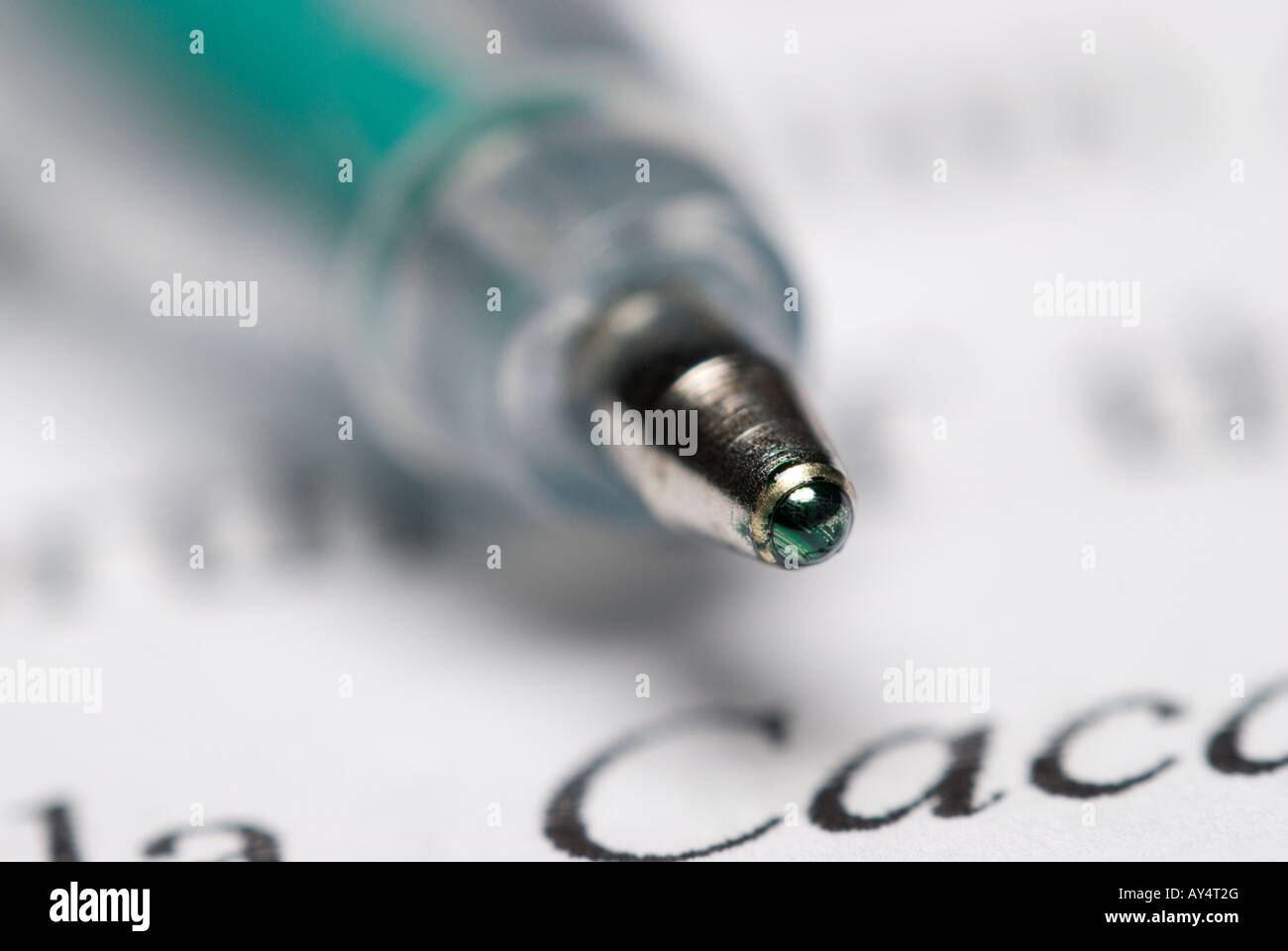 Green biro pen hi-res stock photography and images - Alamy