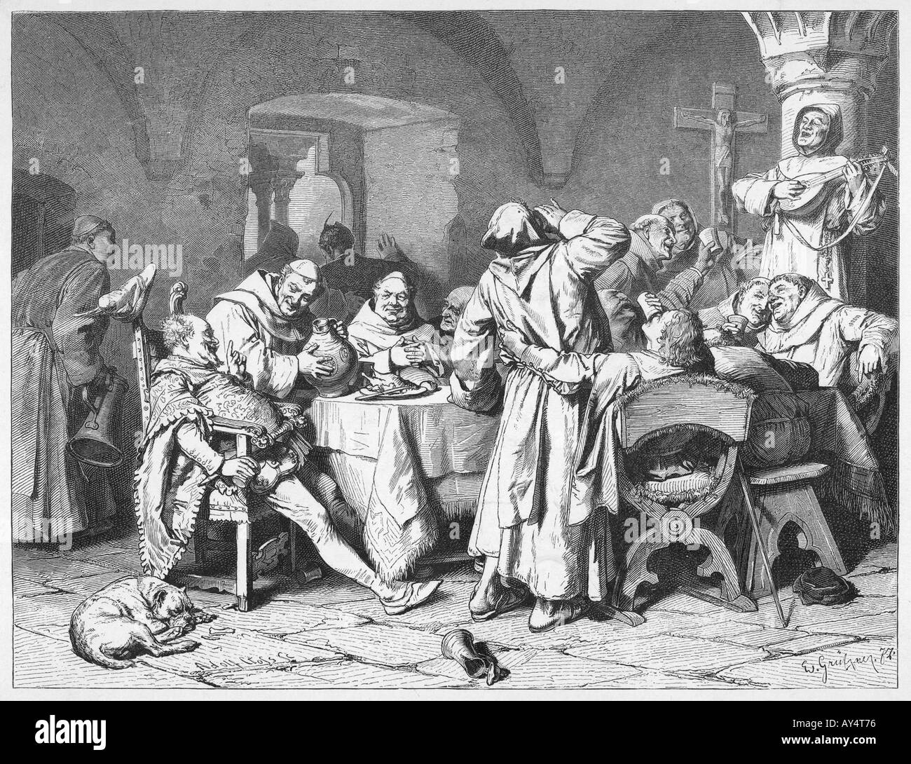 Cloister monks Black and White Stock Photos & Images - Alamy