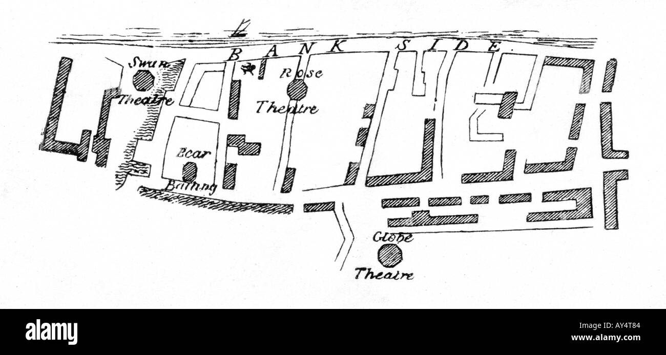 Bankside Map Theatres Stock Photo - Alamy