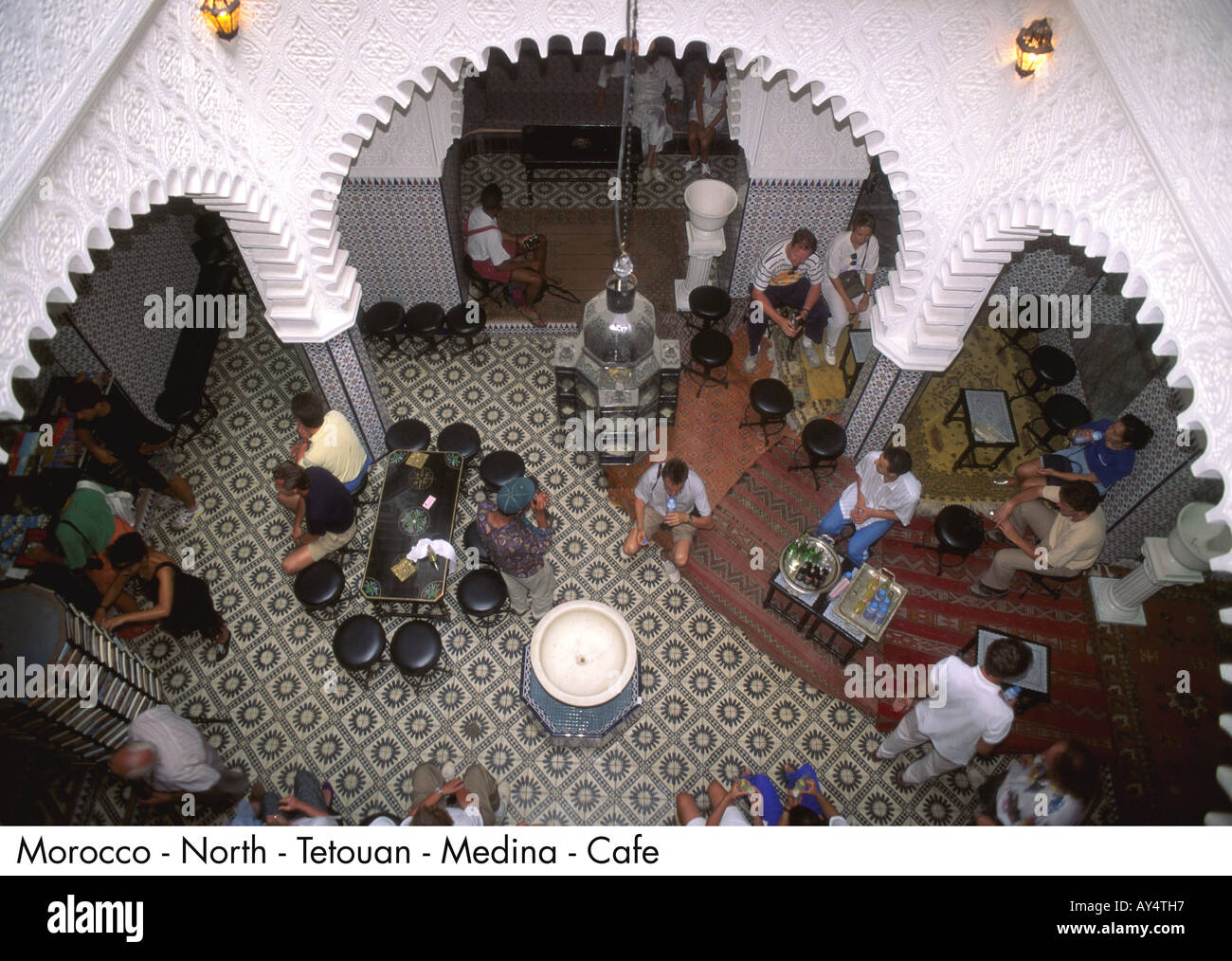 Morocco North Tetouan Medina Cafe Stock Photo - Alamy