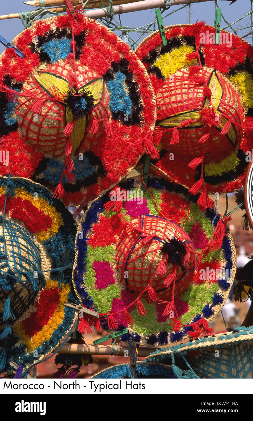 Morocco North Typical Hats Stock Photo - Alamy