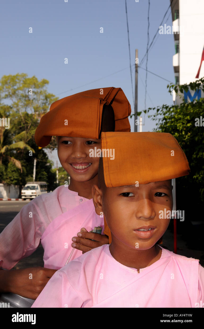 Young female monks in Yangon Myanmar Stock Photo - Alamy