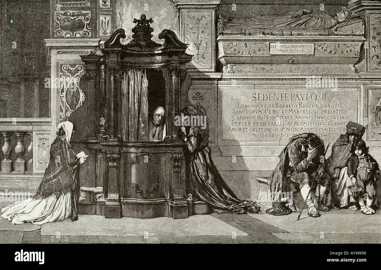 Catholic priest confession hi-res stock photography and images - Alamy