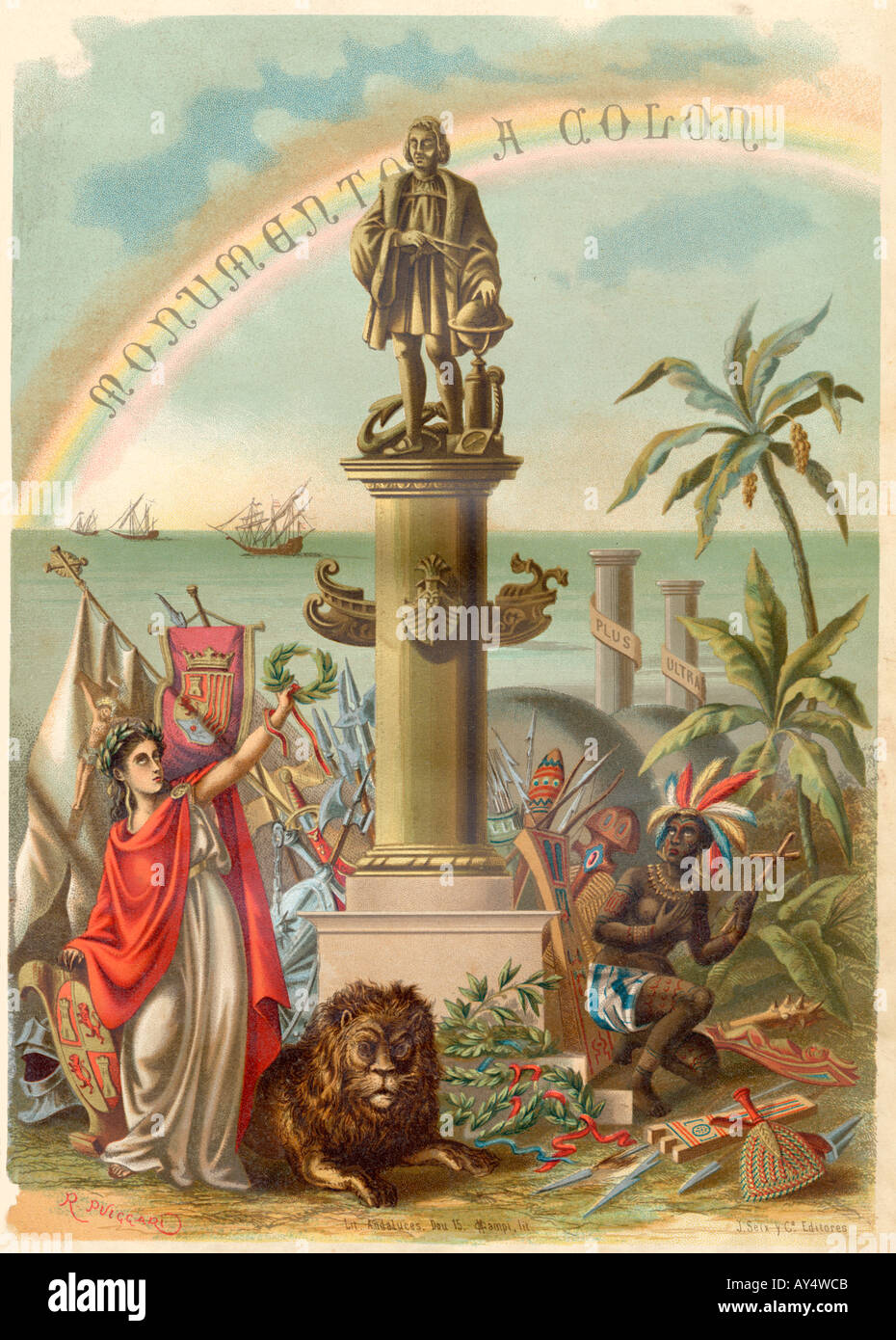 Lorgues Allegory Columbu Stock Photo - Alamy