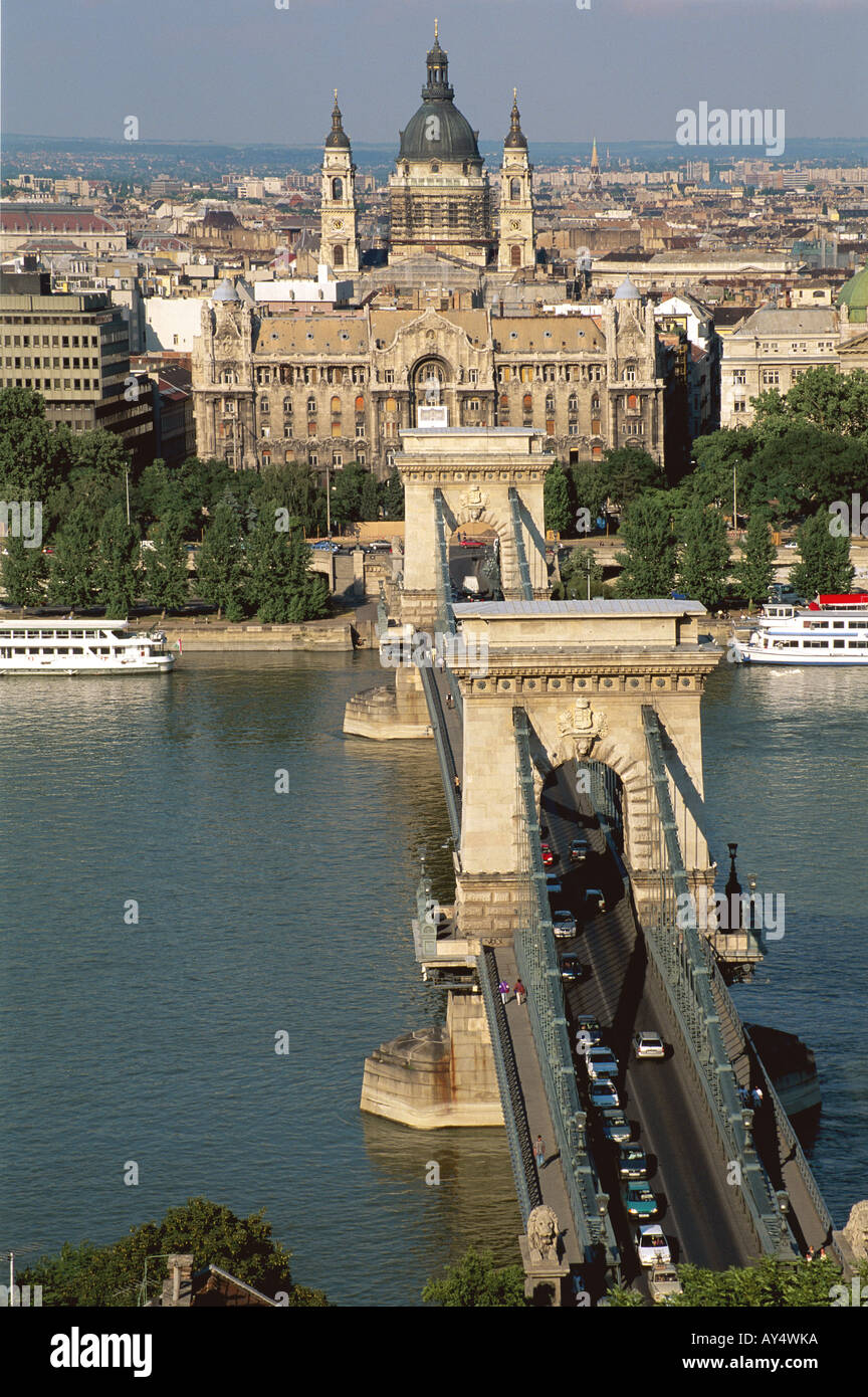 Hungary Pest Chains Bridge Stock Photo - Alamy