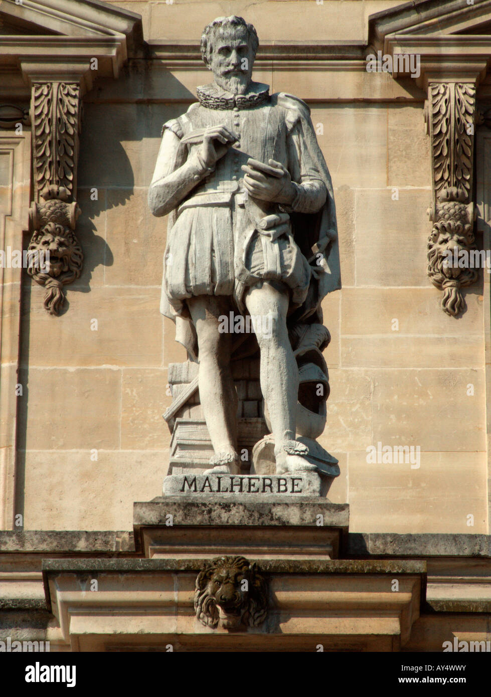 Gallery of statues at the courtyard of the Louvre Museum. Paris. France ...