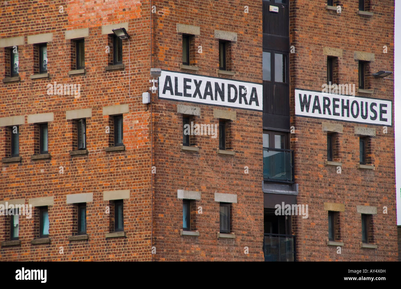 Former industrial warehouse now used for shops and offices at the docks ...