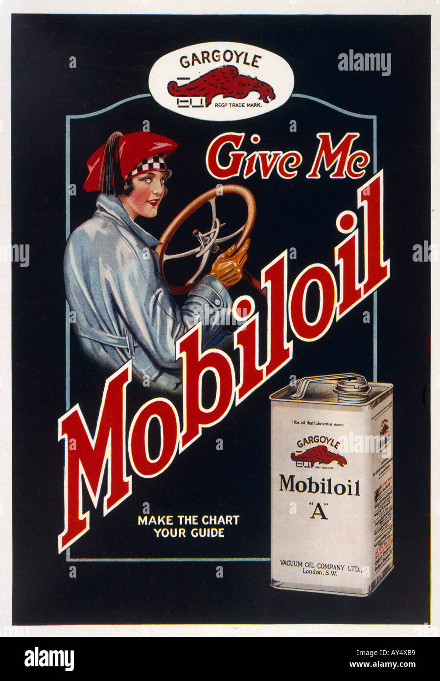 Mobiloil Advert 1923 Stock Photo - Alamy