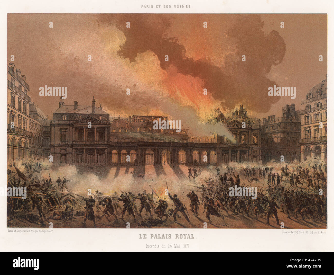 Palais Royal Ablaze Stock Photo - Alamy