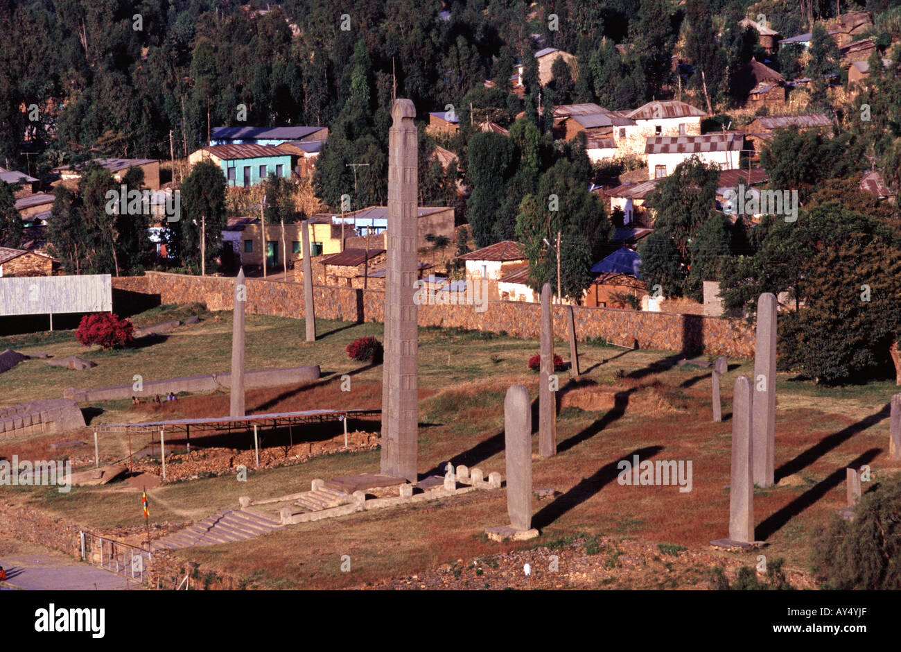 View over the stelae field at Axum Tigray Ethiopia Stock Photo - Alamy
