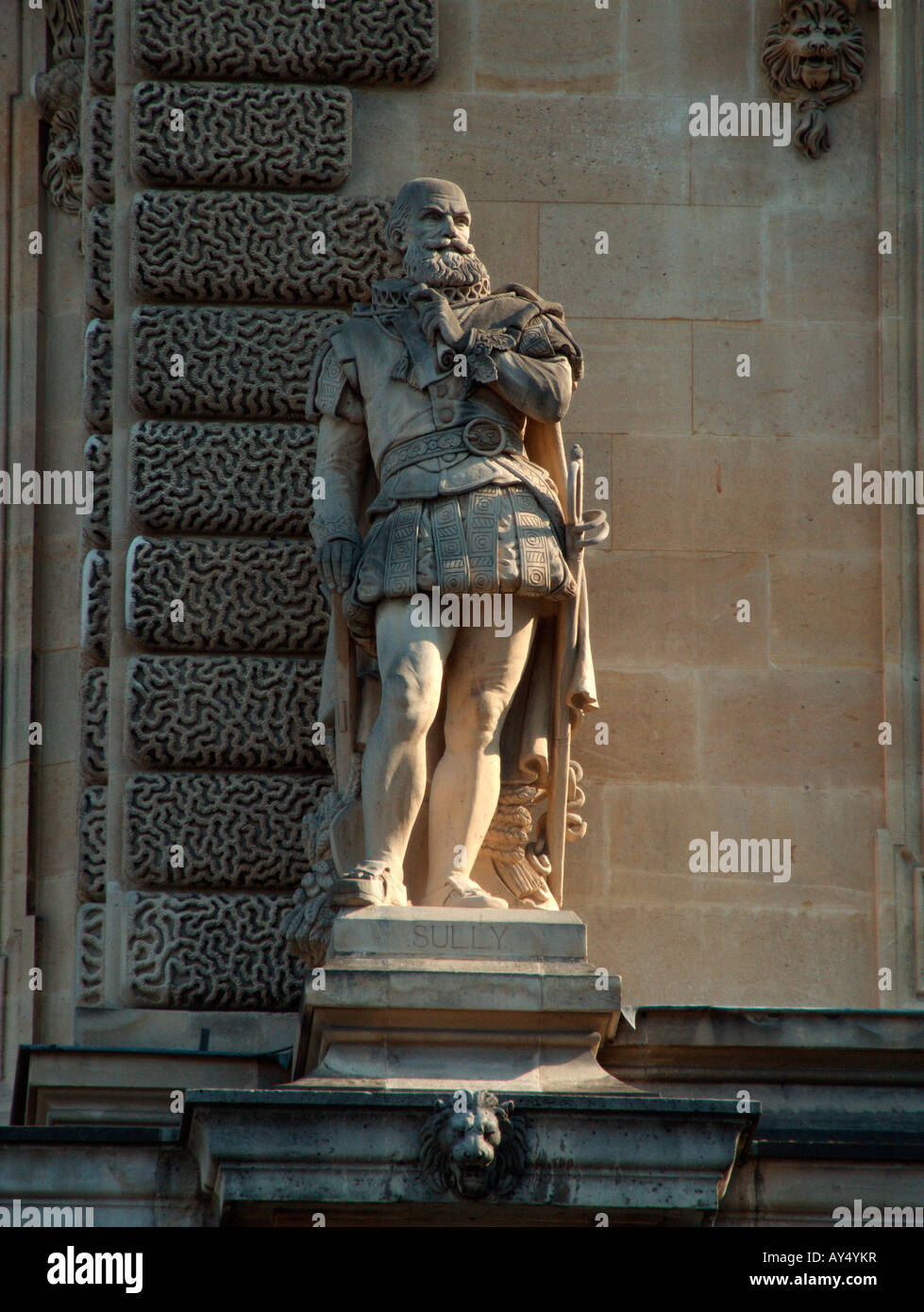 Gallery of statues at the courtyard of the Louvre Museum. Paris. France ...