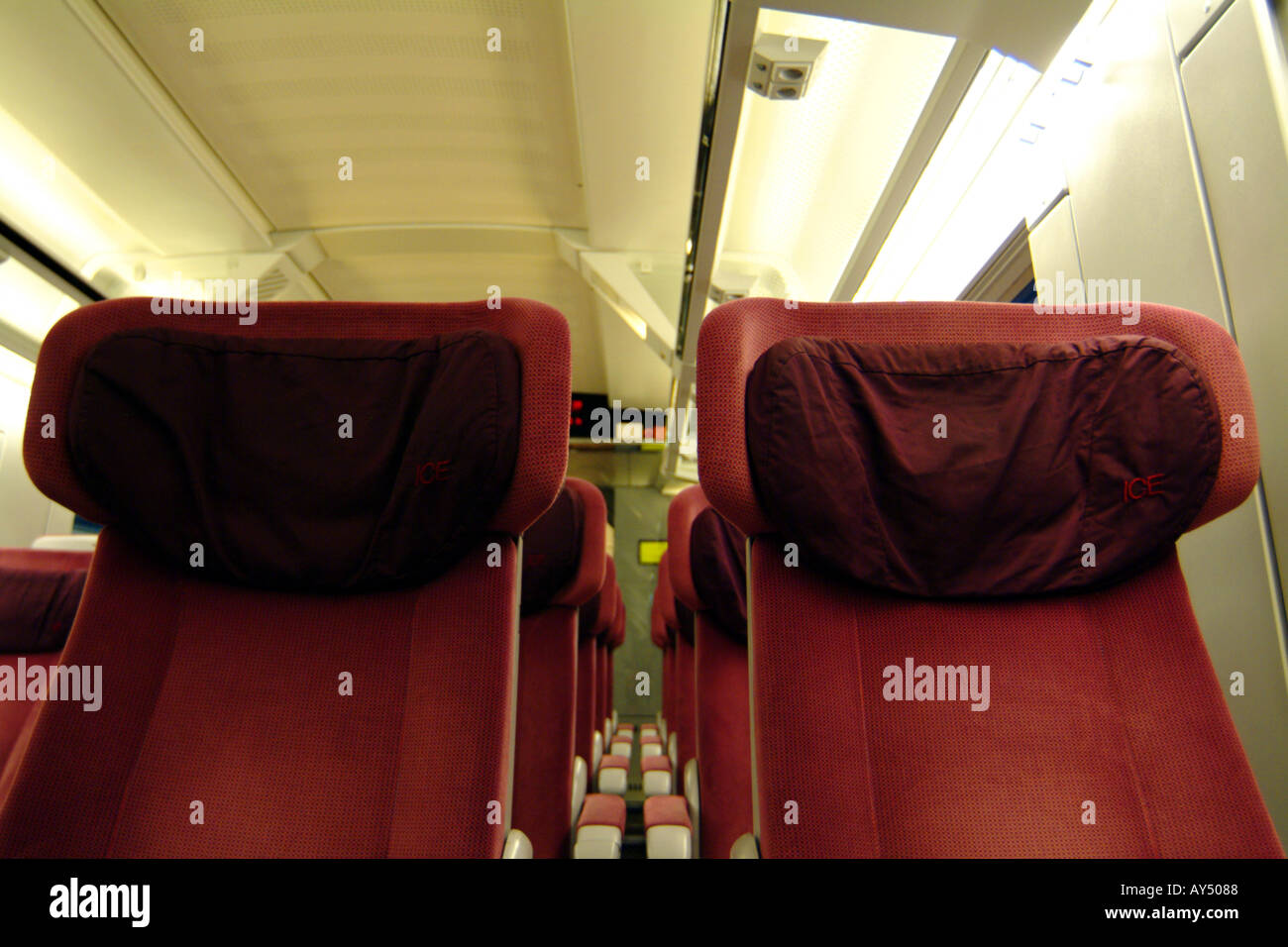 seats train interior Stock Photo - Alamy