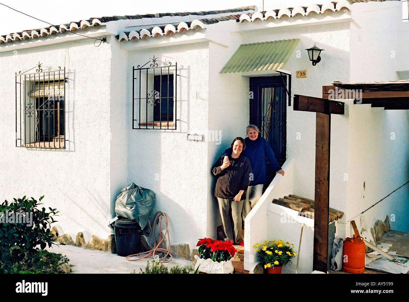 Costa Blanca Moraira Teulada Spain white concrete house Stock Photo - Alamy