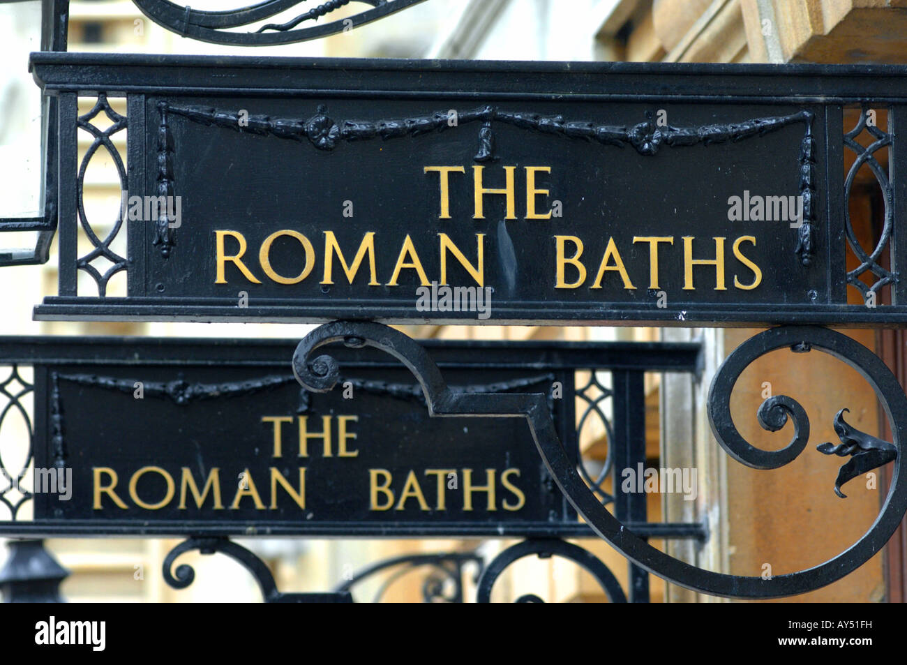 Bath signs of the roman baths Stock Photo - Alamy