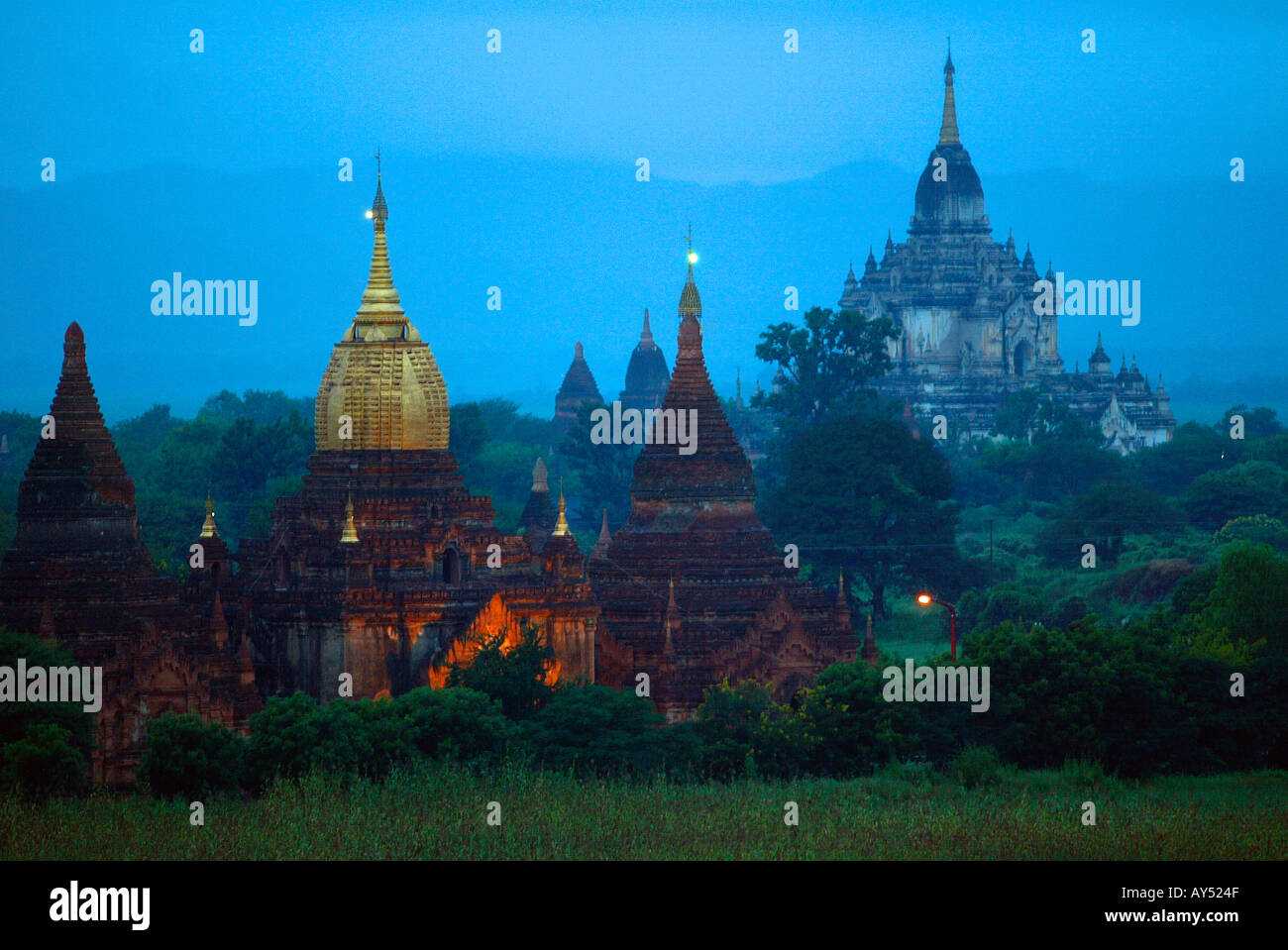 Temple at dawn in Bagan Burma Myanmar Stock Photo - Alamy