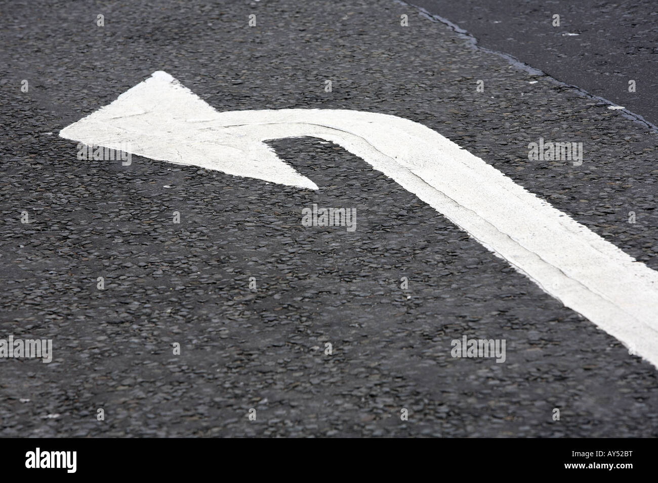 Left Arrow Road Marking Stock Photo - Alamy