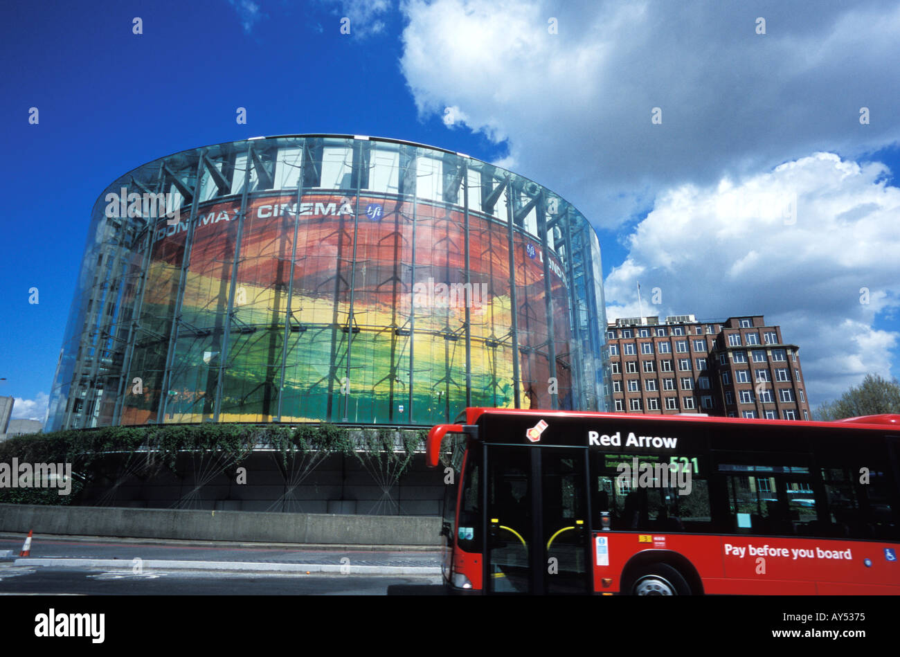 London Imax London England and buses Stock Photo - Alamy