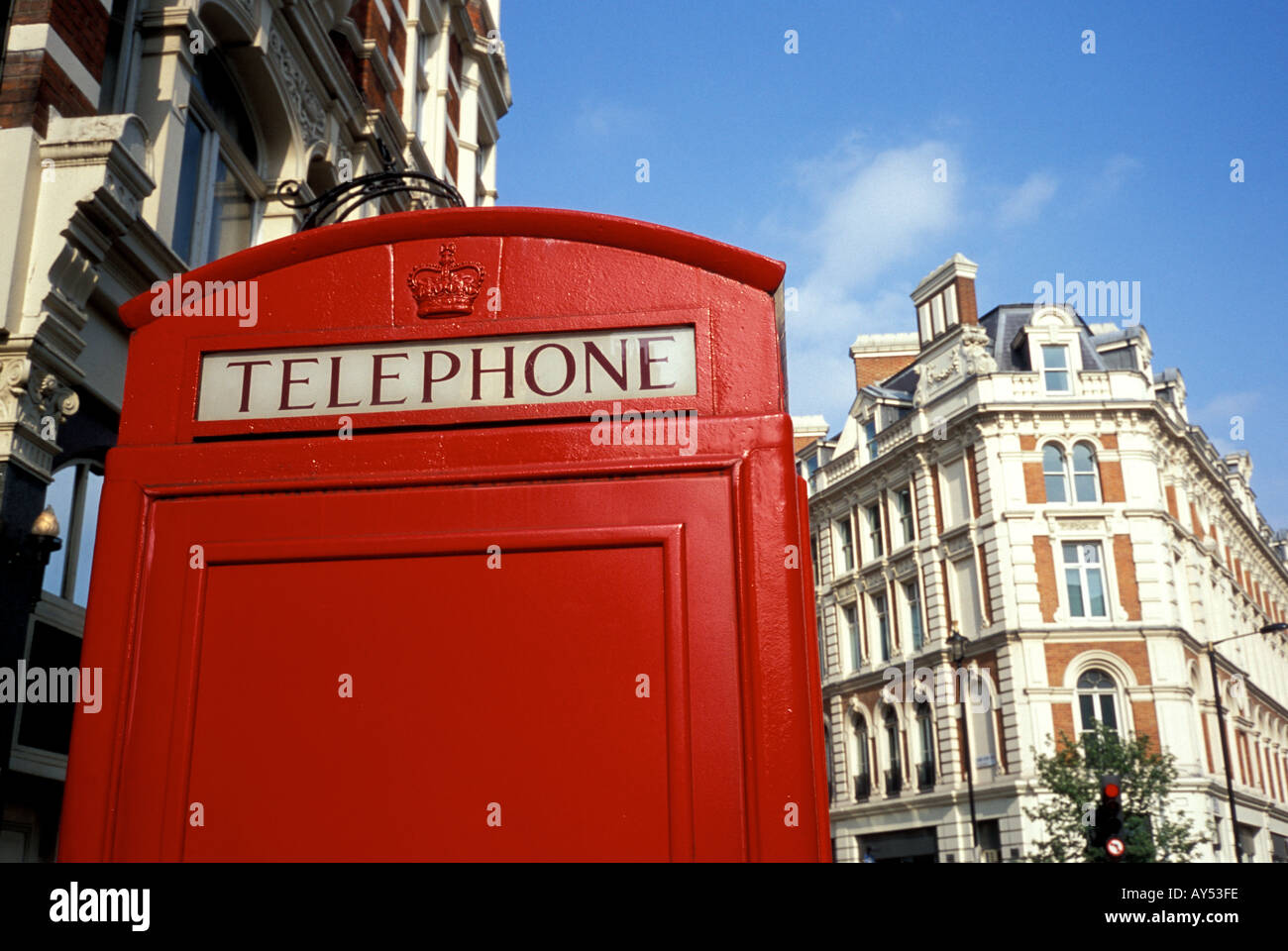 Royal red telephone box red telephone booth in London England with ...