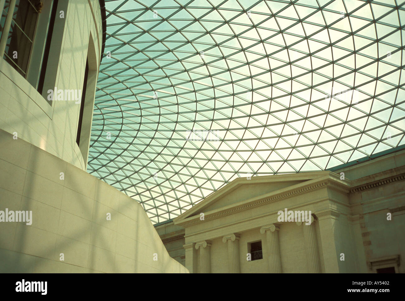 Great Court and skylights at the British Museum London England Stock ...