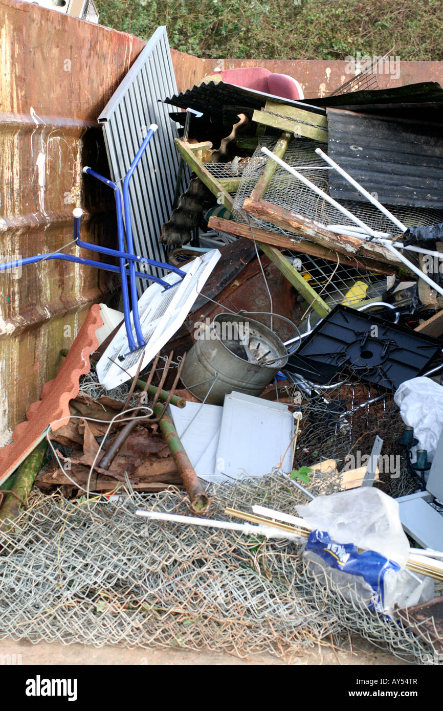 Rubbish waste recycling segregation metal iron steel container skip ...