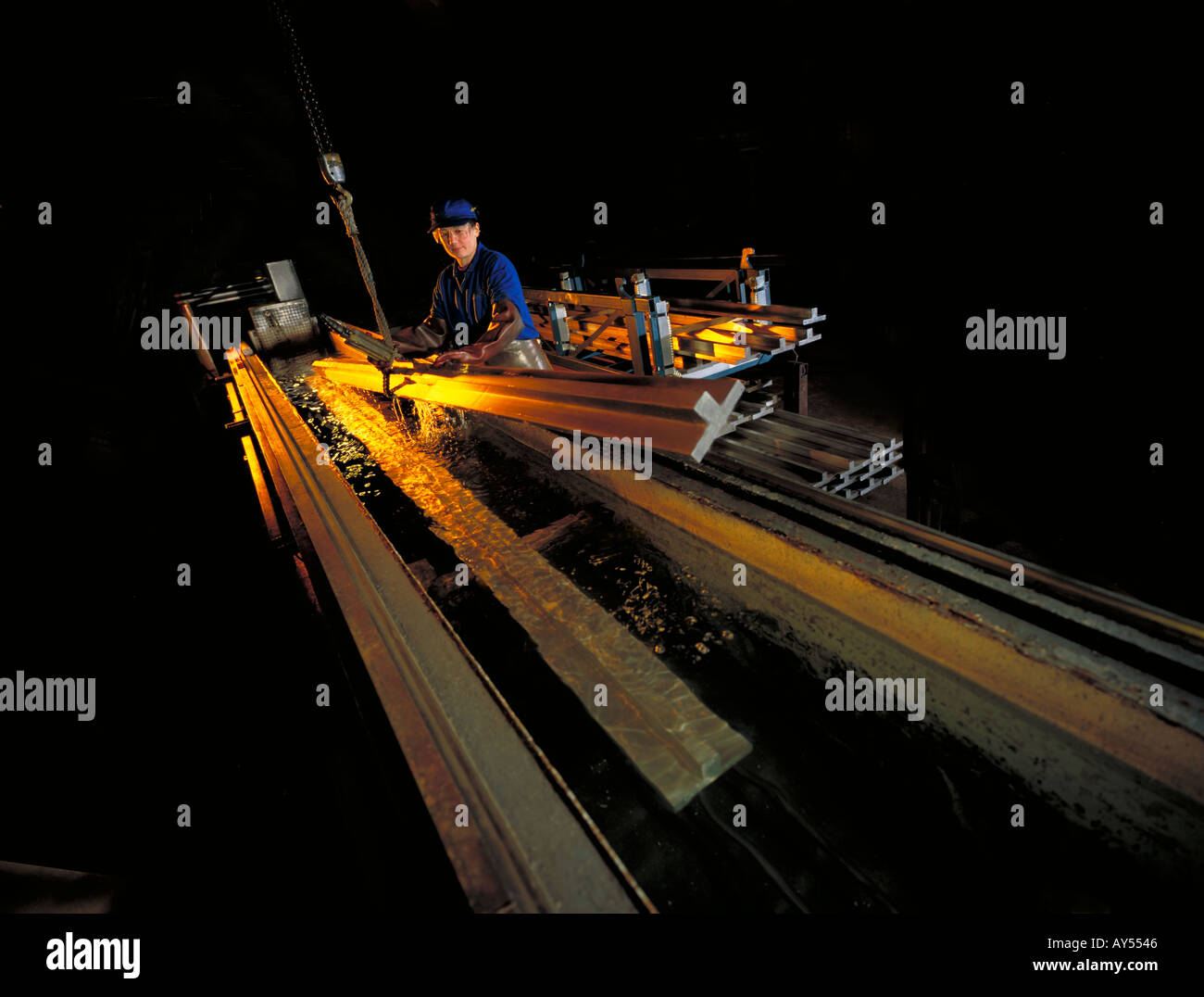 Manufacture of aluminium struts for aircraft wings Stock Photo - Alamy