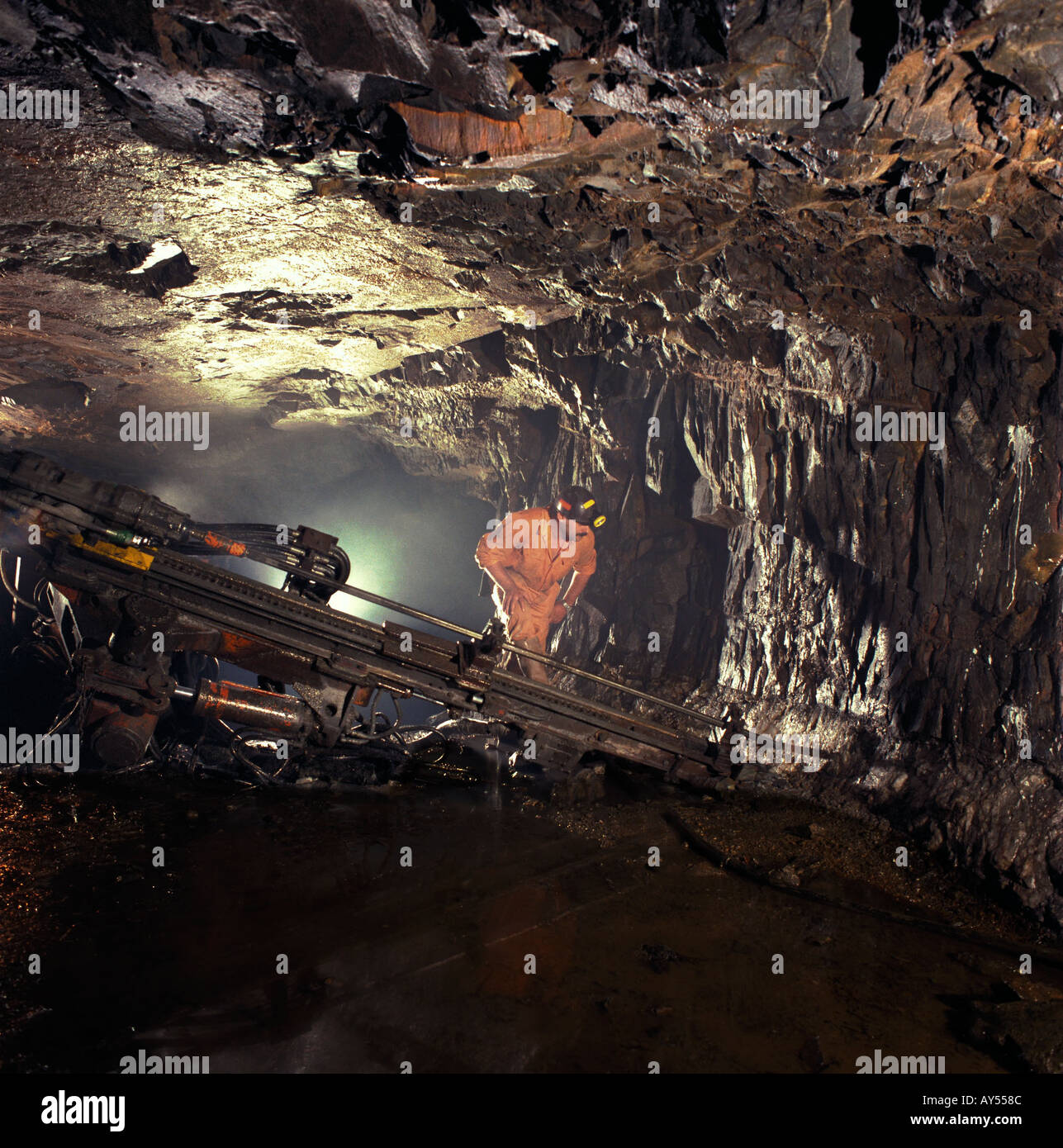 Drilling for Tungsten in underground mine Portugal Stock Photo - Alamy