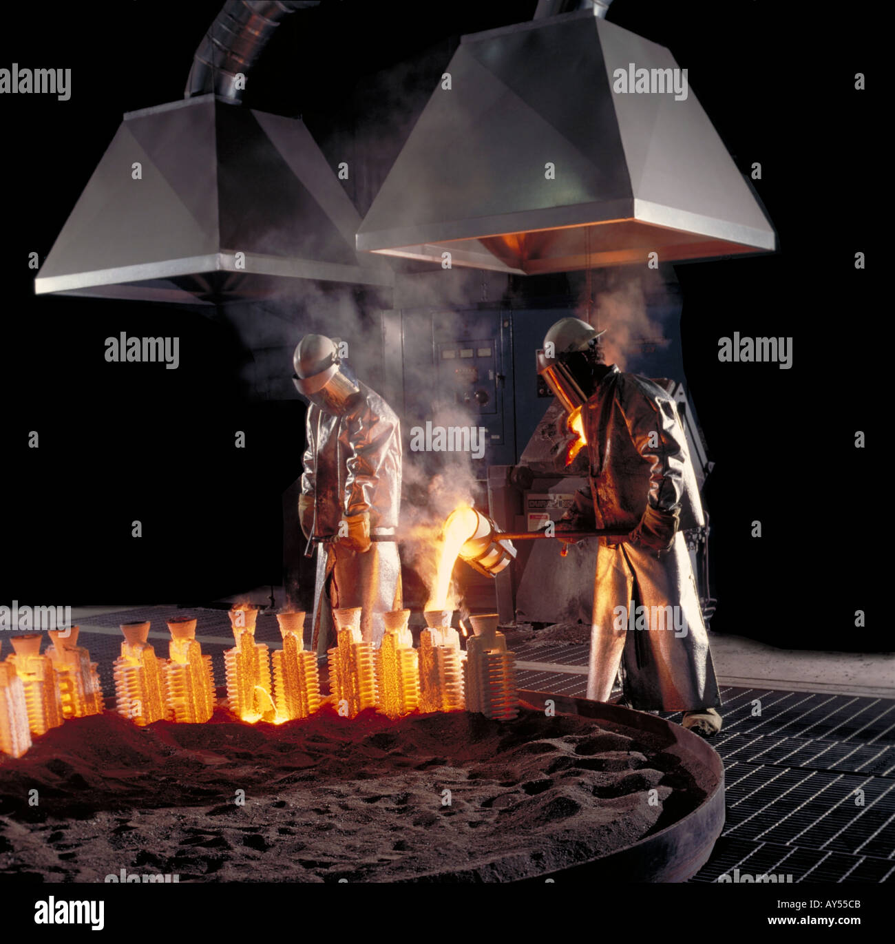 Pouring of titanium into moulds for aerospace industry in Wisconsin USA ...