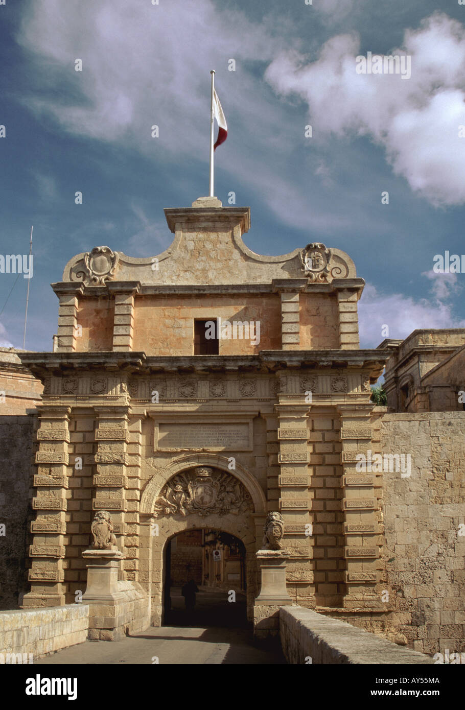 Malta Mdina Main Gate Stock Photo - Alamy