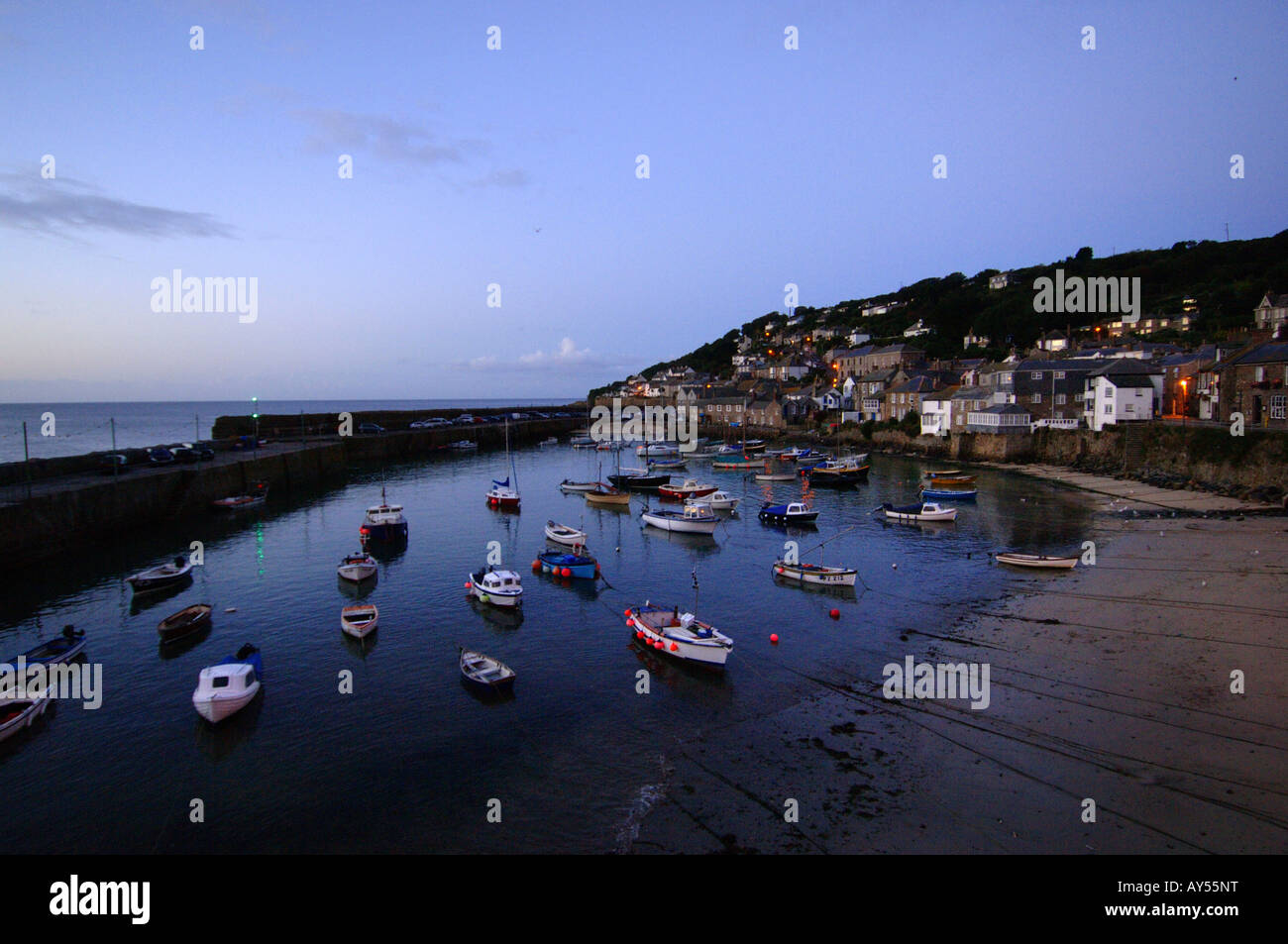Cornwall the harbour of Mousehole village Stock Photo - Alamy