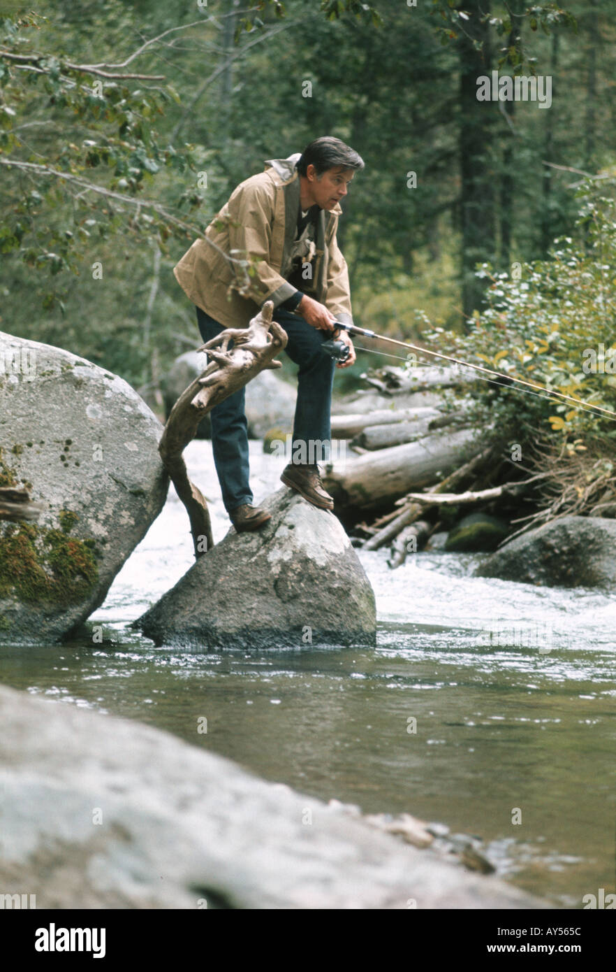 Frank Church fishing in the Challis National Forest Idaho Stock Photo ...