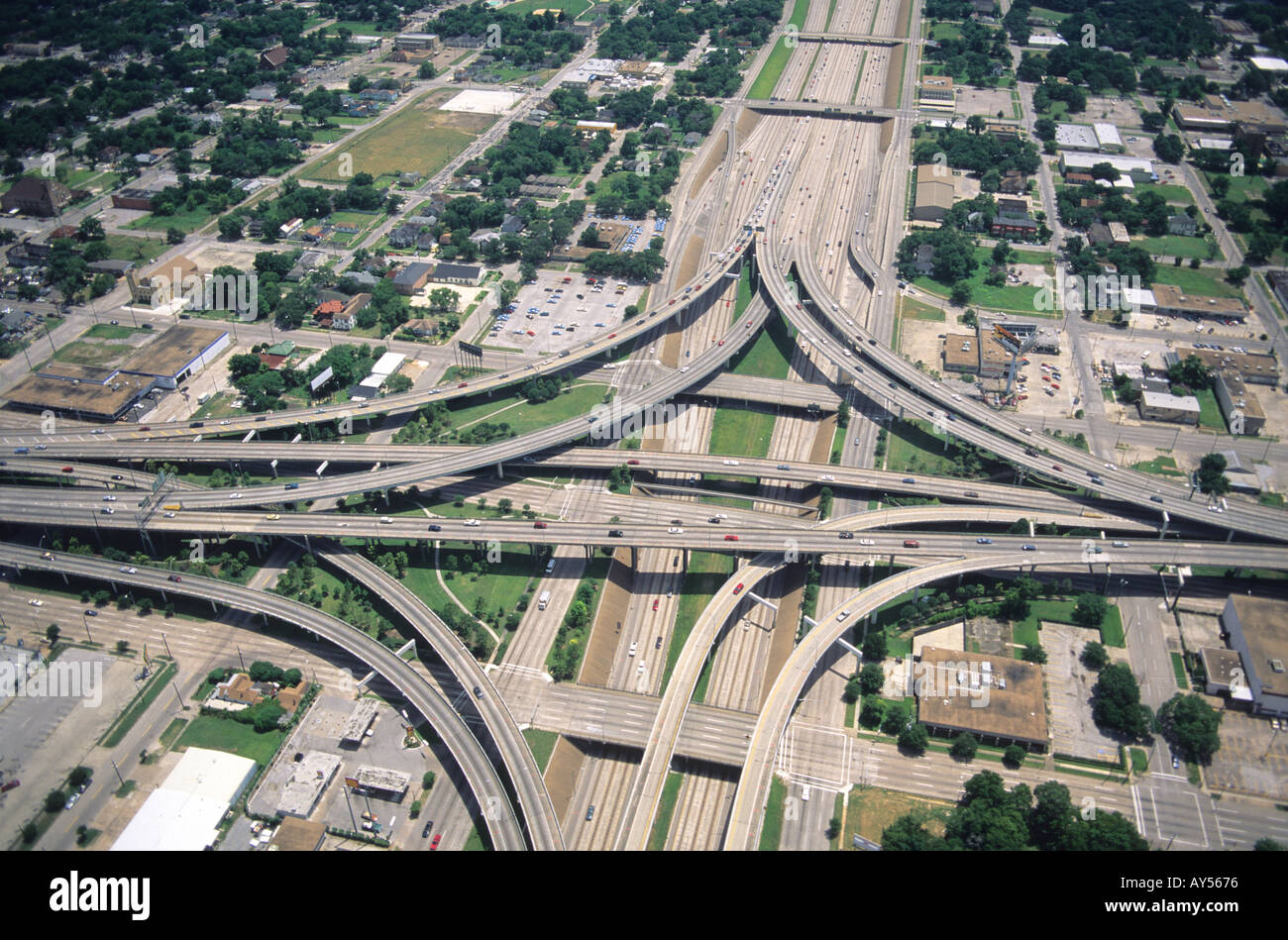 Freeway interchange in Houston Texas Stock Photo - Alamy