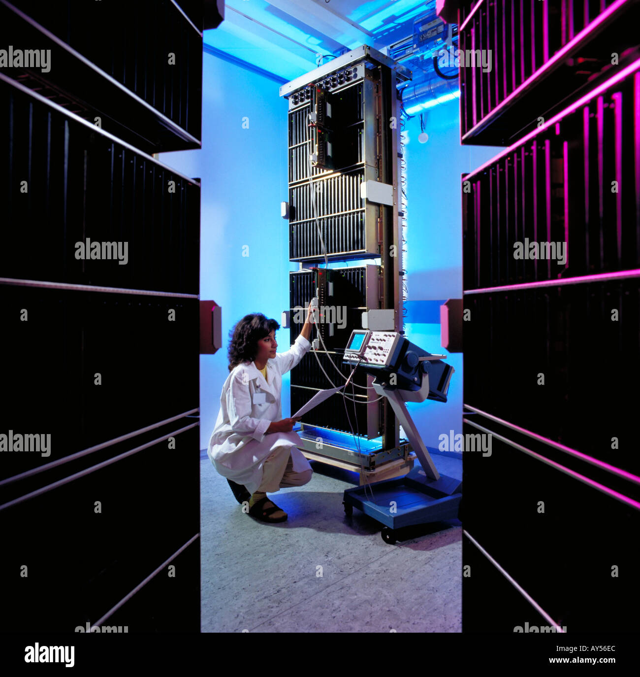 Checking telecom switchgear hi-res stock photography and images - Alamy
