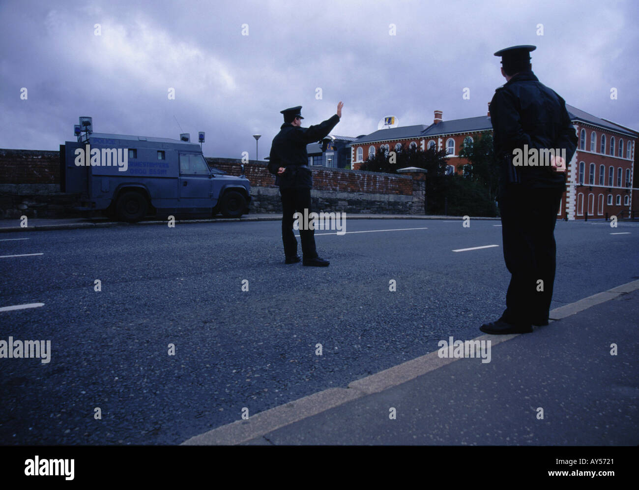 Belfast RUC check point Stock Photo - Alamy