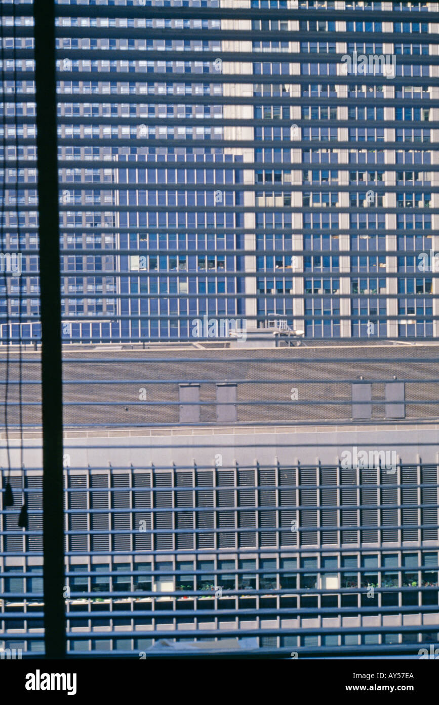Manhattan view through glass hi-res stock photography and images - Alamy