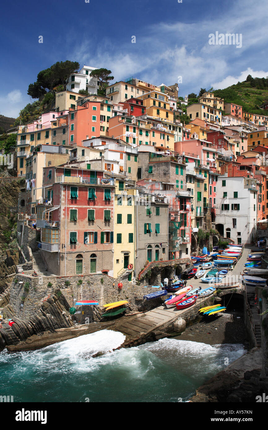 Town of Rio Maggiore in Italy's Cinque Terre national park Stock Photo ...