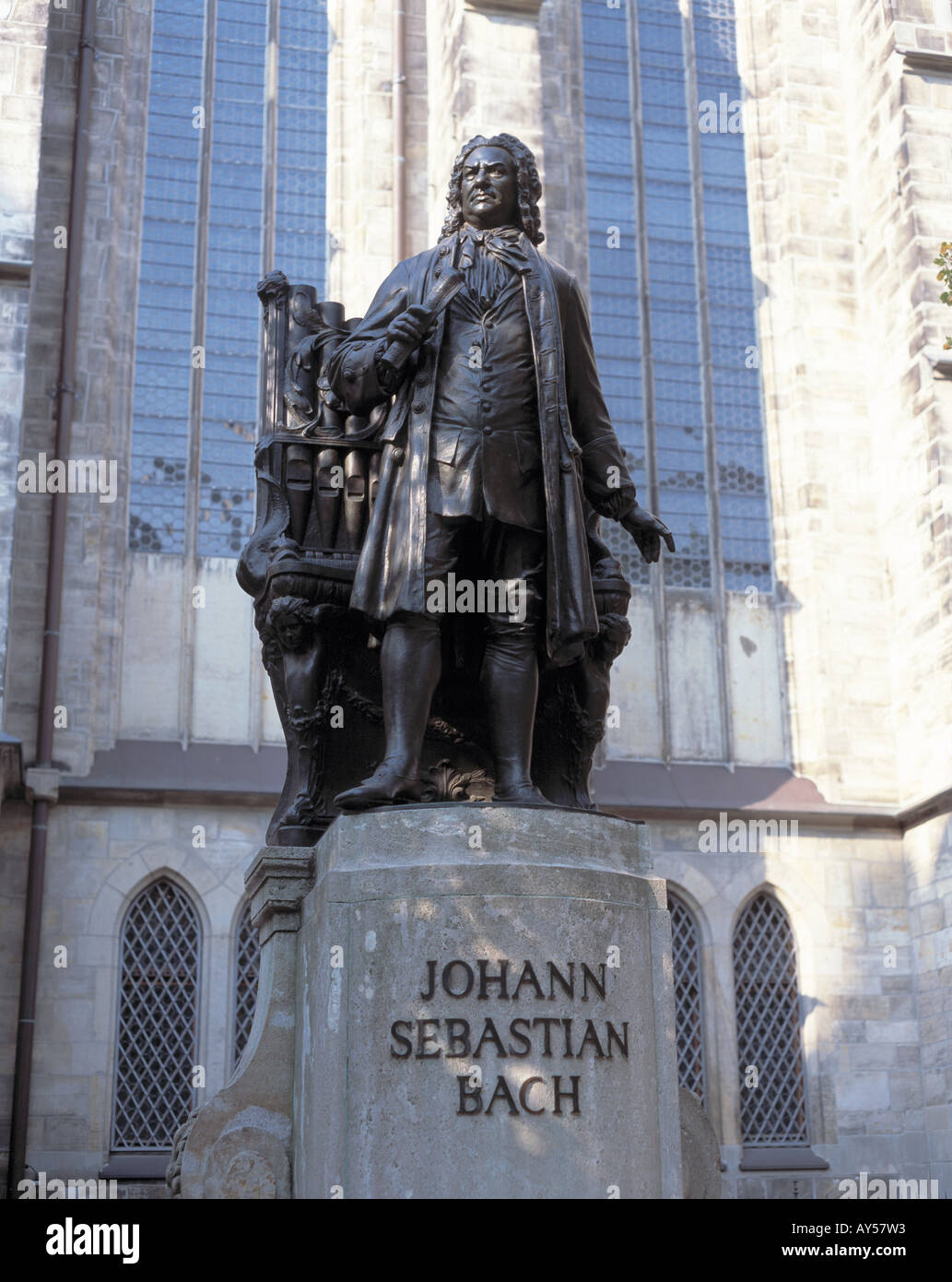 Denkmal fuer Johann Sebastian Bach in Leipzig, Parthe, Pleisse, Weisse ...