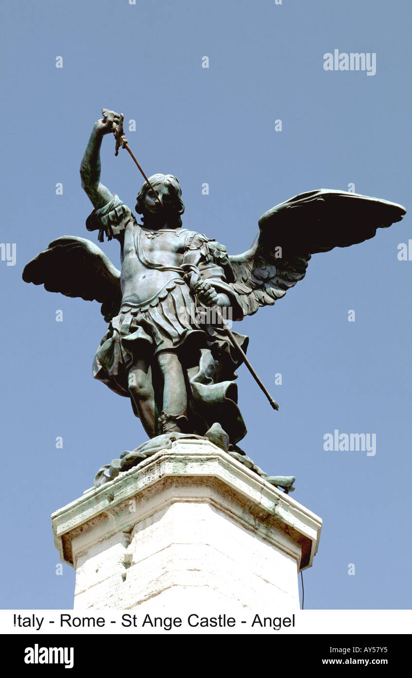 Italy Rome St Ange Castle Angel Stock Photo - Alamy