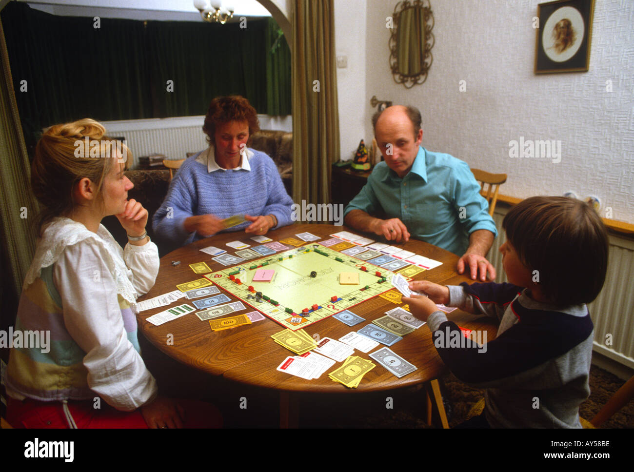 Family Monopoly Game UK SB Stock Photo - Alamy