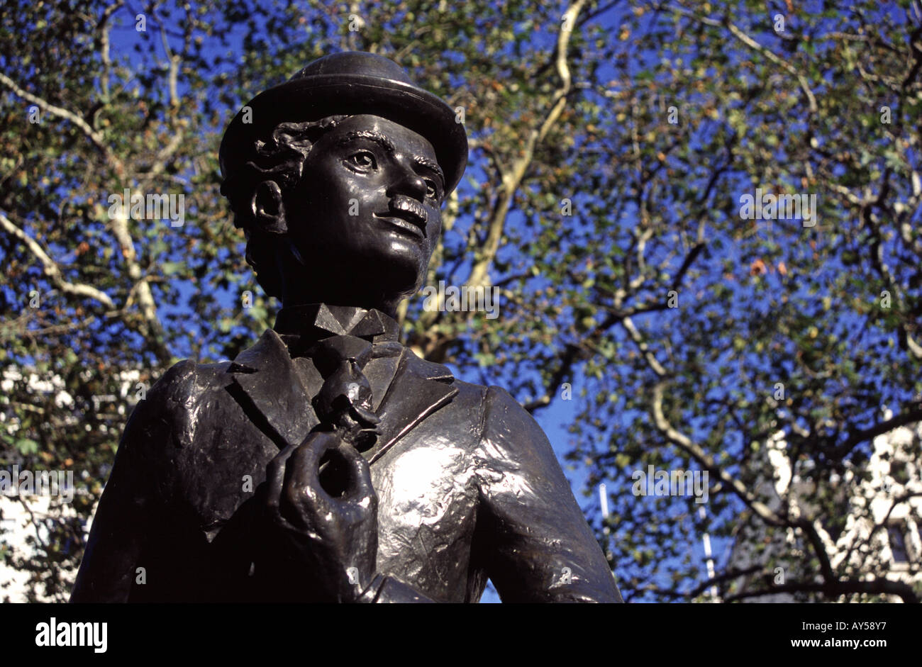 Charlie Chaplin statue in Leicester Sqaure London UK Stock Photo - Alamy