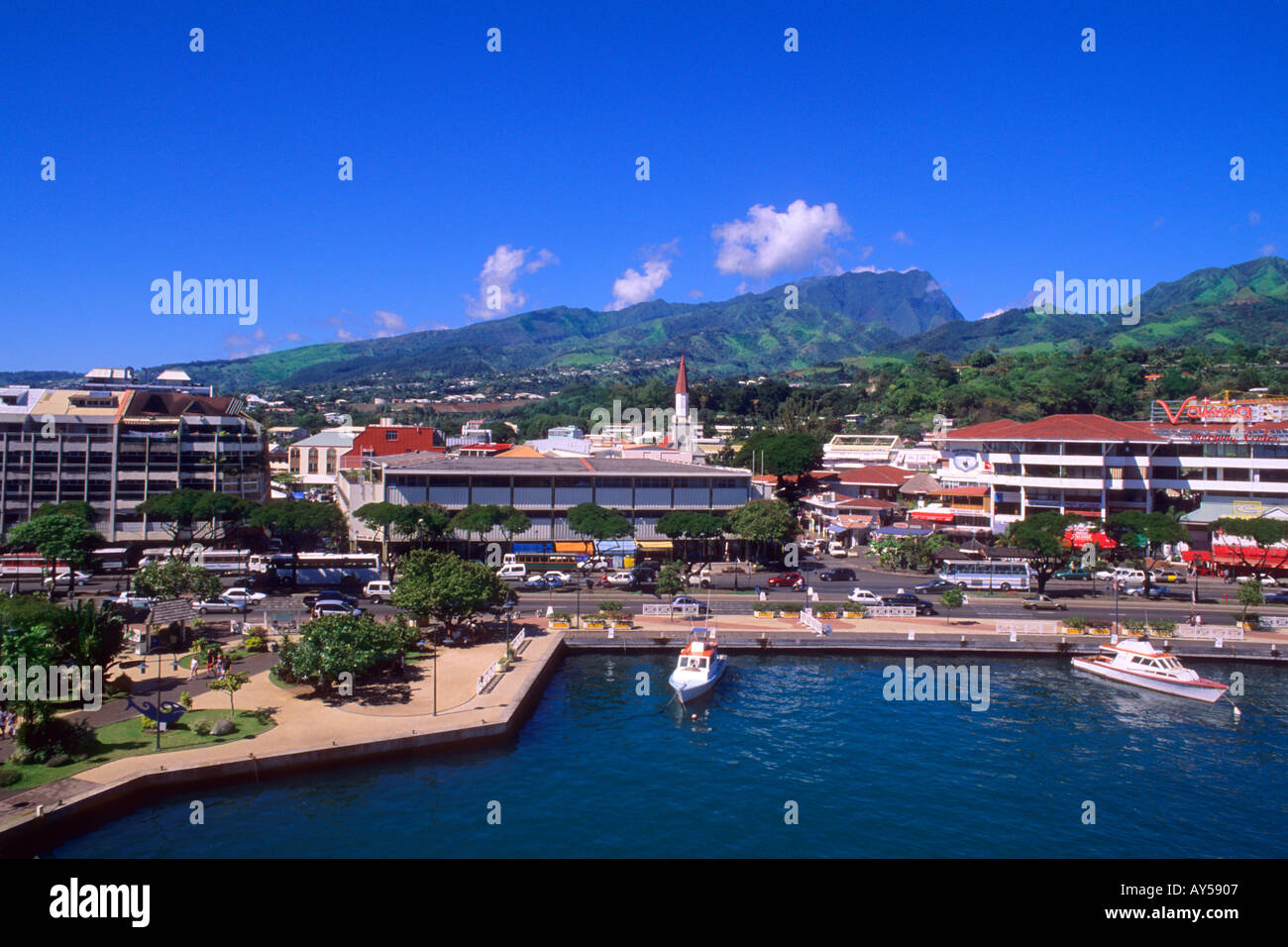 Largest City Port Papeeta Tahiti French Polynesia Stock Photo - Alamy