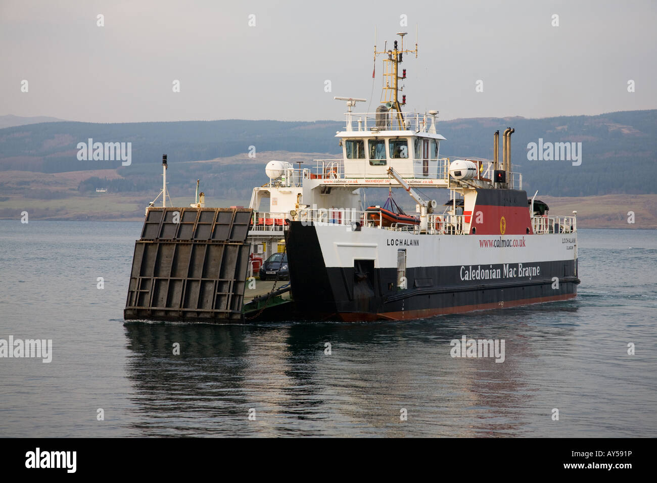 Calmac Ferry 'Loch Alainn' approaching Fishnish ferry terminal Sound od ...