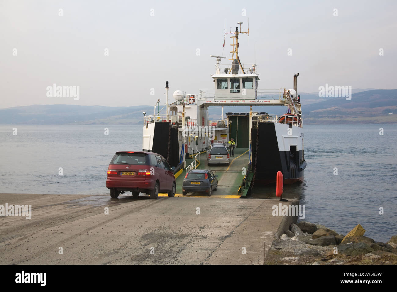Calmac Ferry 'Loch Alainn' @ Fishnish ferry terminal Sound od Mull Isle ...