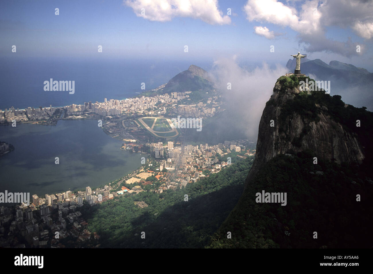 Aerial of Corcovado Christ Statue Rio De Janeiro Brazil Stock Photo - Alamy