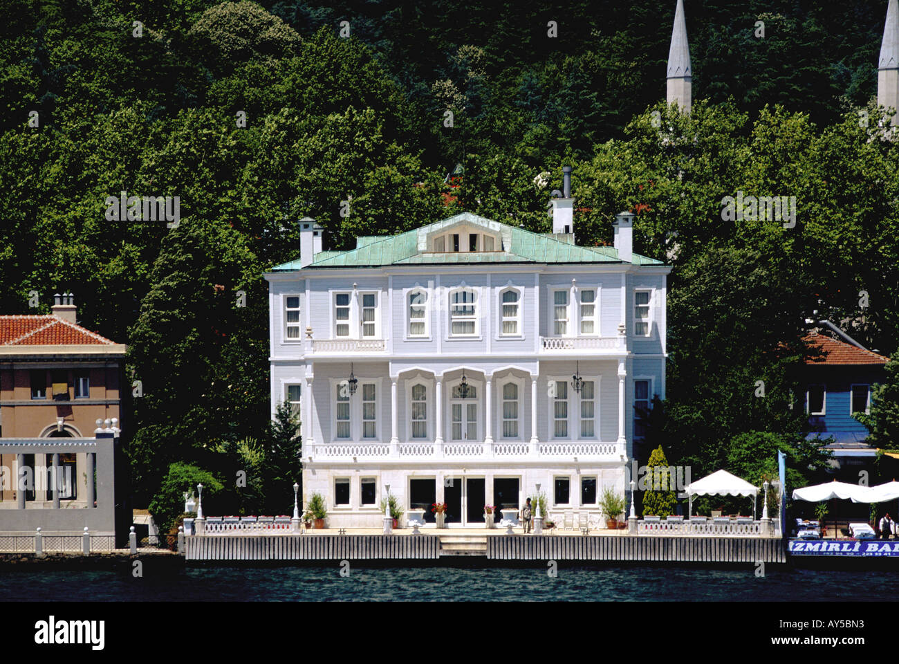 Turkey Istanbul Bosphorus Strait Elegant Yali Wood House Stock Photo ...