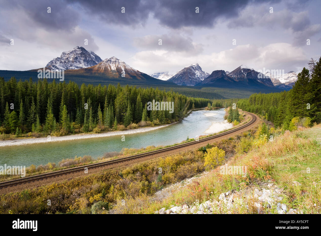 View of the Rocky mountains from Morant s Curve on the CPR line along ... View of the Rocky mountains from Morant s Curve on the CPR line along ...