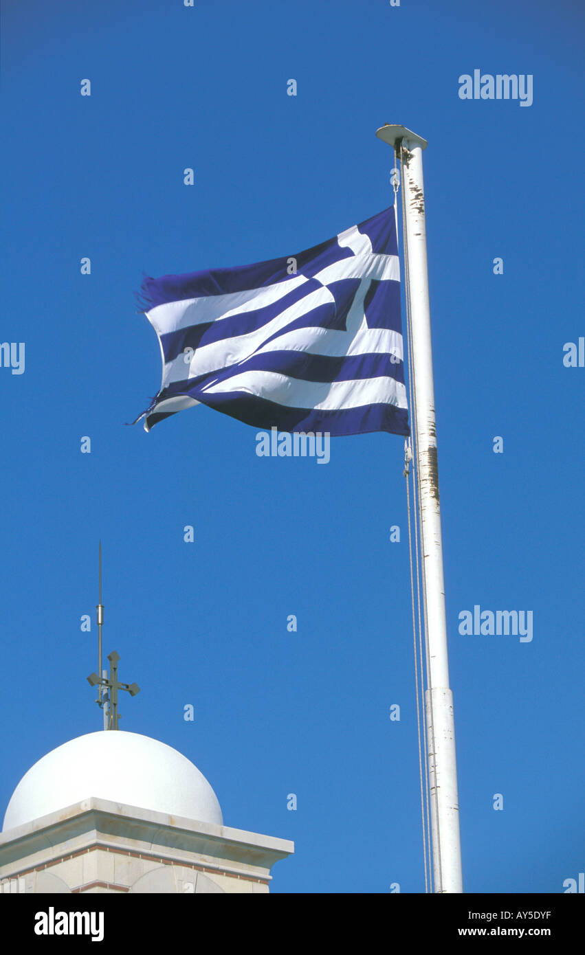 Greece Athens Greek Flag Stock Photo - Alamy