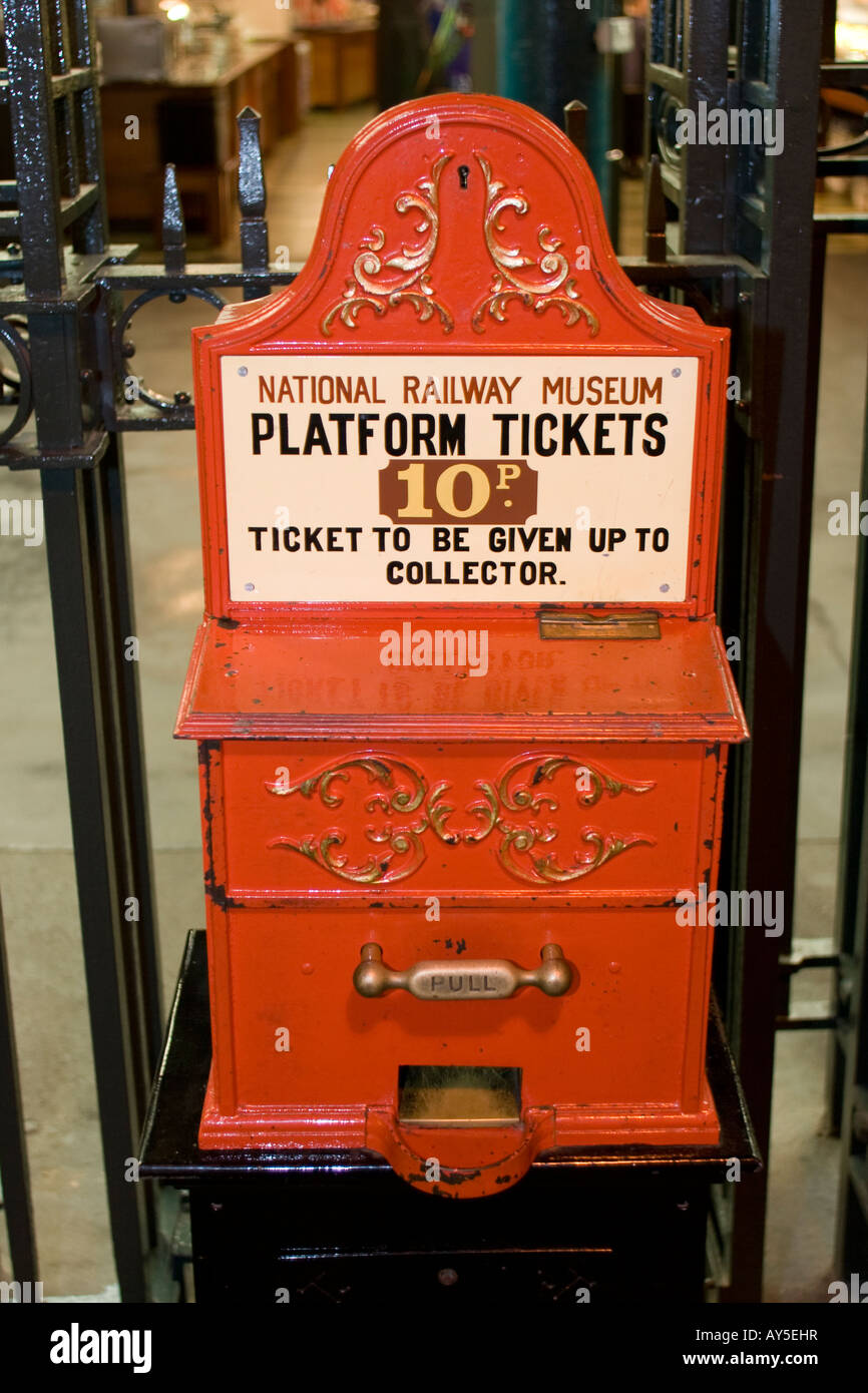 Platform Ticket Machine at Railway Museum York England UK Stock Photo ...